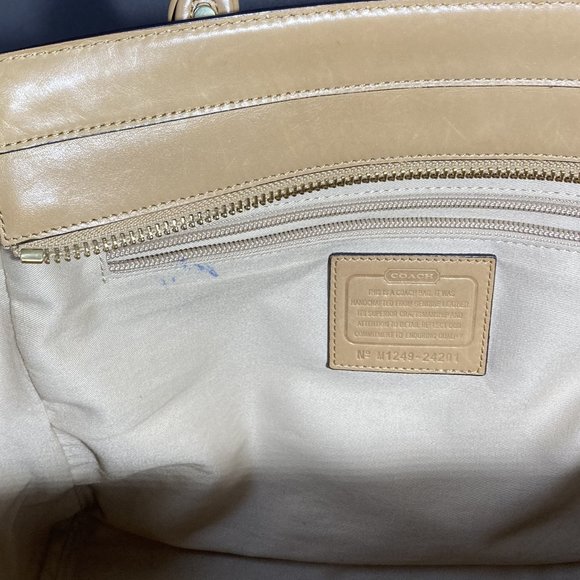 Coach | Bags | Coach Leather Tote Bag Legacy Candace M249 2421 Sand ...